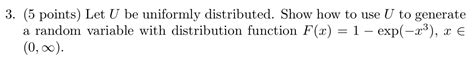 Solved Points Let U Be Uniformly Distributed Show Chegg