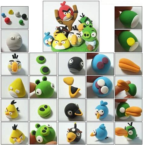 Как сделать птиц Ангри Бердз (Angry Birds) и зеленых свинок из мастики ...