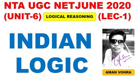 Indian Logic Lec Unit Ugc Net June YouTube