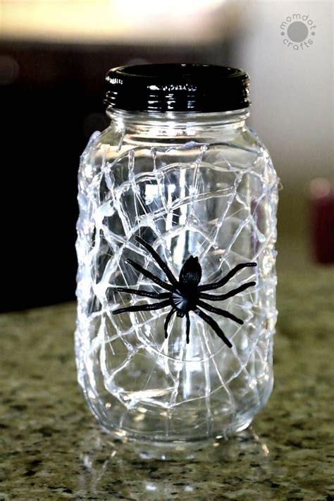 Spider Web Mason Jars Diy Spider Jar For Halloween Momdot