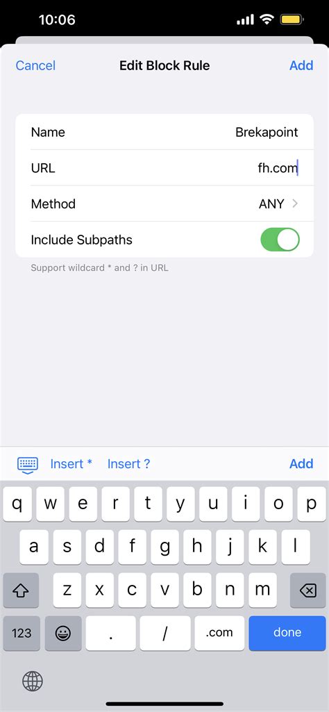 Breakpoint IOS 2 Breakpoint Edit Rule View Issue 1598