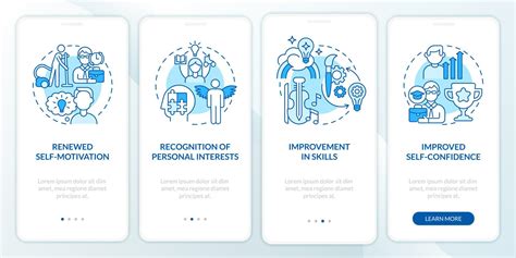 Lifelong Learning Benefits Blue Onboarding Mobile App Screen