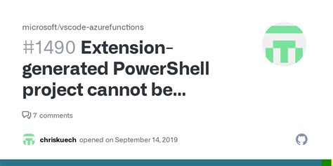 Extension Generated PowerShell Project Cannot Be Debugged Issue 1490