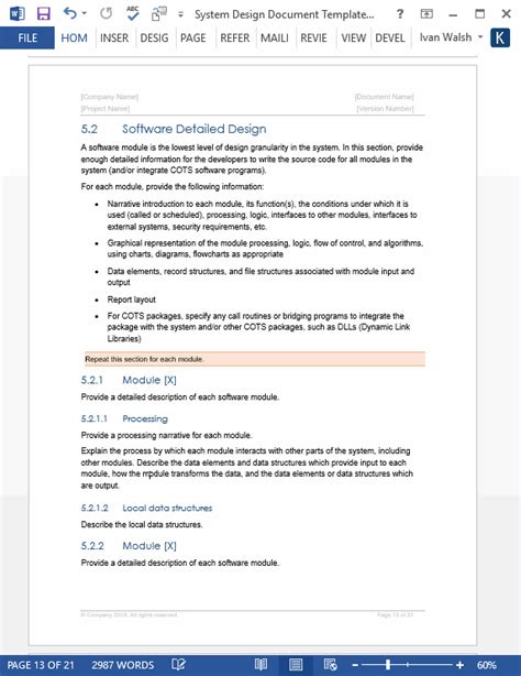 System Design Document Templates Ms Word Excel Ms Office Templates With Ai Prompts
