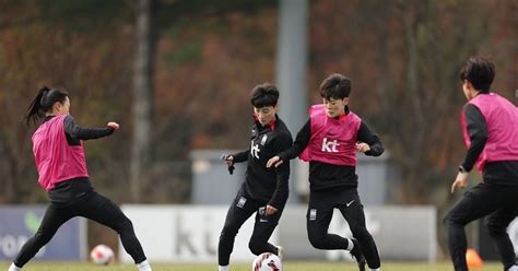 뉴질랜드전 대비 훈련하는 여자축구 대표팀