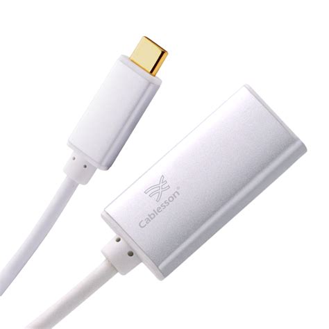 Cablesson Usb Type C Male To Hdmi Female Adapter With Aluminum Shells M K Hz White