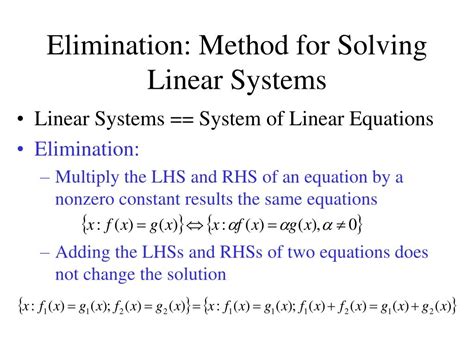 PPT Lecture Matrix Operations And Gaussian Elimination For Solving Linear Systems PowerPoint