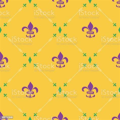 마디 그 라 완벽 한 패턴 벡터 일러스트입니다 손으로 그린된 스케치 낙서 Holyday 요소와 로얄 기호 벡터 일러스트 레이 션 Mardi Gras에 대한 스톡 벡터 아트