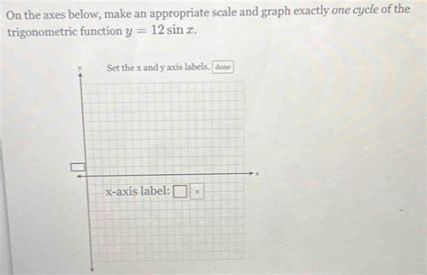 On The Axes Below Make An Appropriate Scale And Graph Exactly One Cycle Of The Trigonomet [algebra]