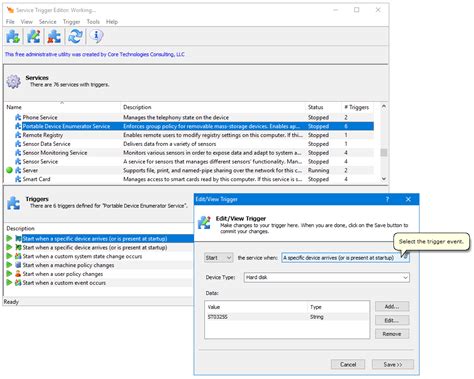 A Free Utility To Manage Service Triggers Trigger Start Services