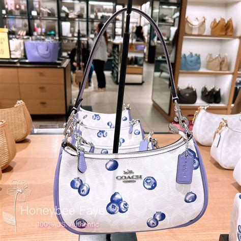 Coach Teri Shoulder Bag In Signature Canvas Blueberry Print Cr292 Grailed