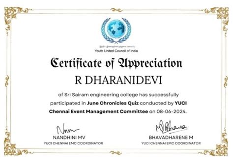 Yuci Junechroniclesquiz Dharanidevi R