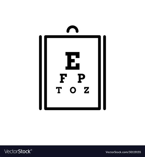 Eye Test Chart Line Art Icon Outline Linear Vector Image
