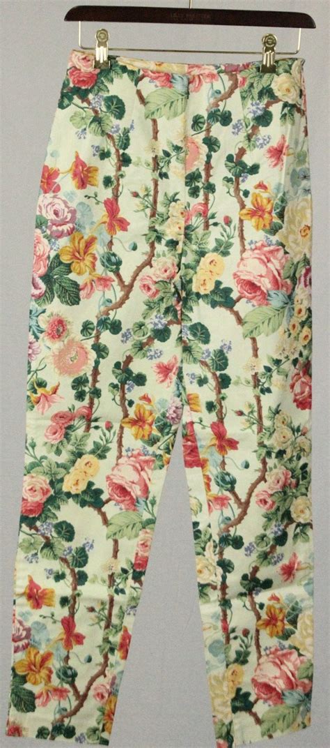 Steven Stolman X Scalamandré Glazed Floral Chintz Ladys Slacks Sz