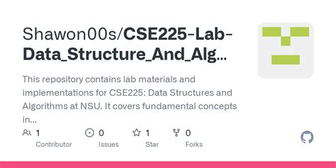 github shawon00s cse225 lab data structure and algorithm nsu iqn