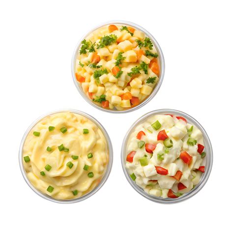 Assortment Of Potato Salads In Clear Containers 68475428 Png