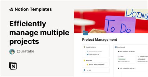 Efficiently Manage Multiple Projects Template By Uratake Notion Marketplace