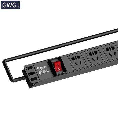 Gwgj Pdu机柜电源插座10a6位1u19英寸铝合金带开关排插接线板 虎窝淘