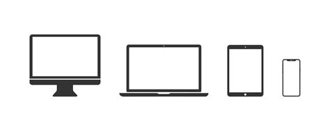 Device Screen Vector Set Computer Monitor Laptop Tablet Smartphone 21566561 Vector Art At