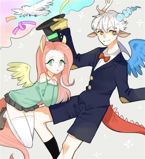 Discord And Fluttershy By Puuuuko On Deviantart