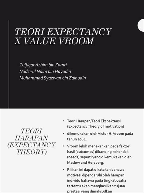 Teori Expectancy X Value Vroom Pdf