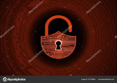 Cyber Security Lock Background Vector Illustration Stock Vector By