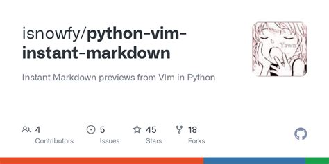 GitHub Isnowfy Python Vim Instant Markdown Instant Markdown Previews From VIm In Python