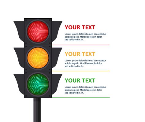 Icons Depicting Typical Horizontal Traffic Signals With Red Light Above