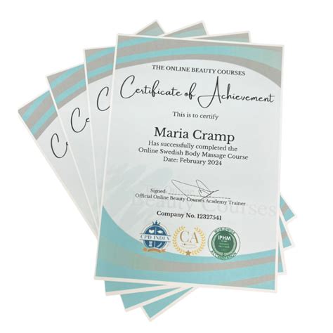 Hard Copy Certificate The Online Beauty Courses Ireland