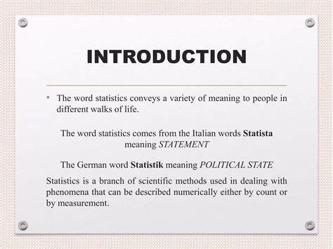 Introduction To Statistics PPTX