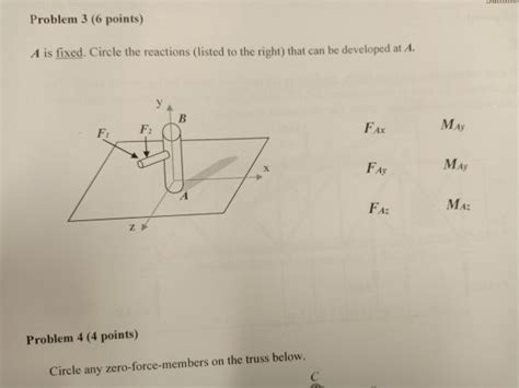 Solved Problem 3 6 Points A Is Fixed Circle The Reactions
