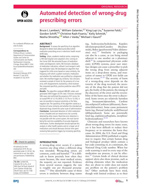 Pdf Automated Detection Of Wrong Drug Prescribing Errors