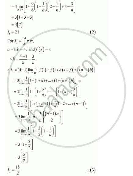 Evaluate The Following Definite Integrals As Limit Of Sums Int14 X