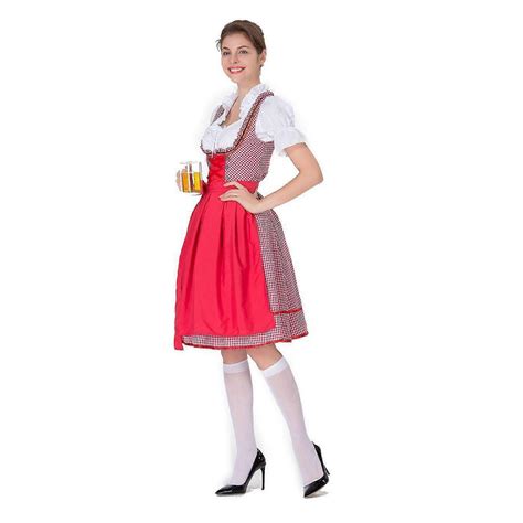 Womens Dirndl Midi Dress Dirndl Dress 3 Piece Costume Dress Set