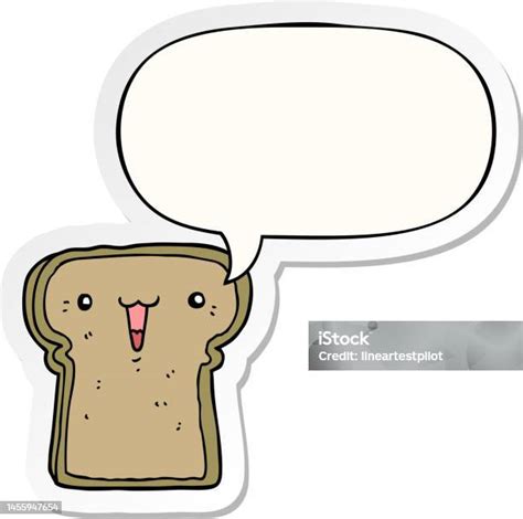 연설 거품 스티커와 귀여운 만화 토스트 귀여운에 대한 스톡 벡터 아트 및 기타 이미지 귀여운 그런지 이미지 기법 기포