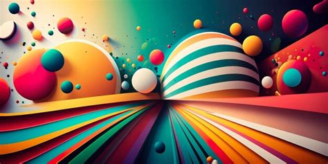 Premium Photo Abstract Background With Colorful Stripes And Dots Generative Ai