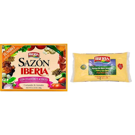 Sazon Iberia With Coriander And Achiote 6 34 Oz 36 Packs Iberia Fine Corn Meal Pre Cooked