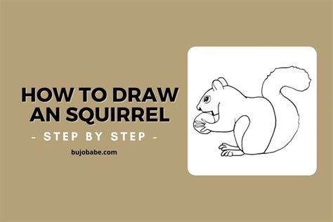 How To Draw A Squirrel Easy Drawing Tutorial For Beginners Bujo Babe
