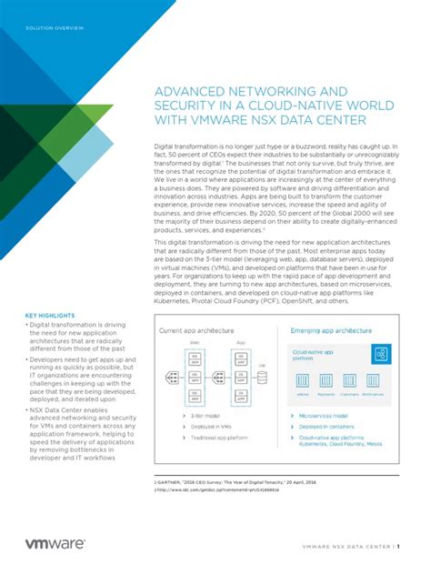 Vmware Nsx For Cloud Native Apps Solution Overview Pdf Cloud