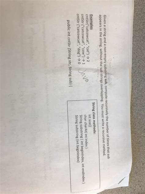 Solved Given A String And A Non Empty Substring Sub Compute