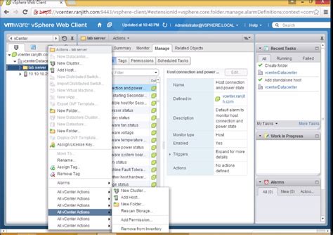 creating folders in vmware vcenter server lab7 ranjeeth