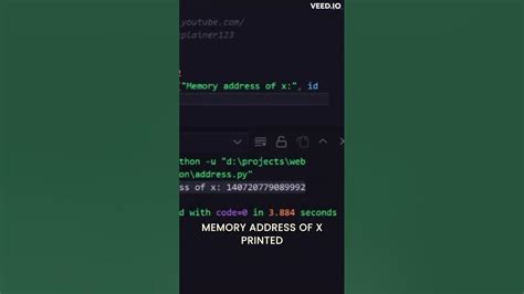 Python Program To Find And Print Address Of Variable Python Shorts Coding Programming Youtube