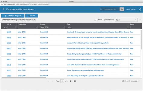 Enhancement Request System For Infor Crm Customer Fx