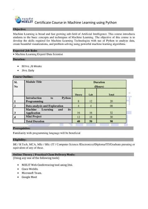 Python Pdf 184475 Certificate Course In Machine Learning Using Python