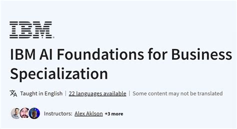 IBM AI Foundations For Business Specialization Computer Languages Clcoding