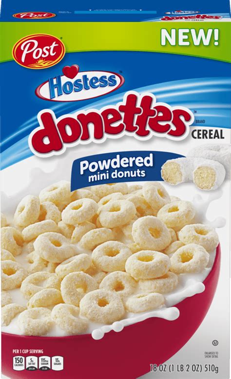 Post Hostess Donettes Breakfast Cereal Powdered Donuts 18 Oz