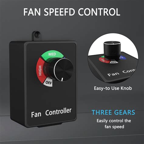 Variable Fan Speed Control Adjuster Cordless For Inline Duct Exhaust Fan Vent