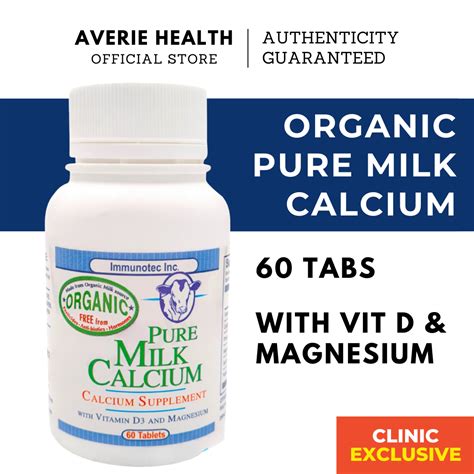 Immunotec Organic Pure Milk Calcium 60s With Vitamin D3 Magnesium
