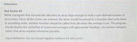 Solved Instructions Test Scores 1 Write A Program That