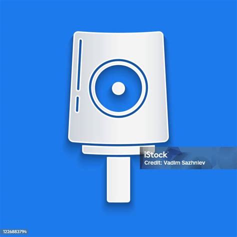 종이 컷 스프레이 는 파란색 배경에 격리 노즐 캡 아이콘 수 있습니다 종이 아트 스타일입니다 벡터 일러스트레이션 3차원 형태에 대한 스톡 벡터 아트 및 기타 이미지 Istock